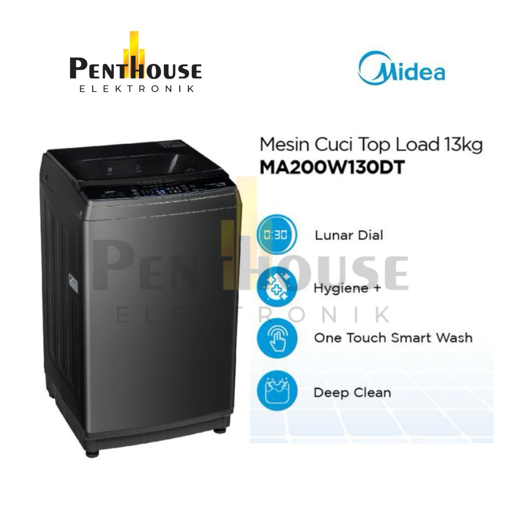 Jual Midea Mesin Cuci 1 Tabung 13 KG MA200W130DT Top Load Washing ...