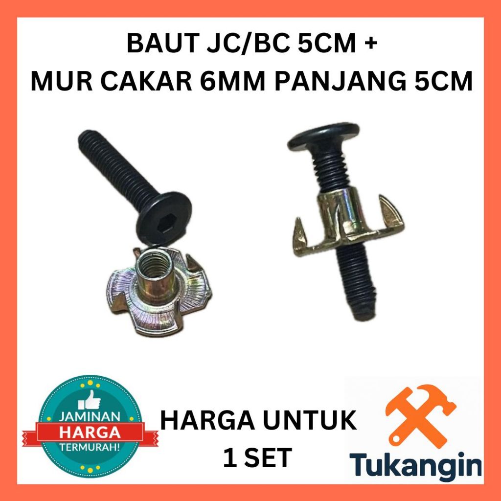 Jual Baut JC / BC 5CM + Mur Cakar 6MM Fan & Heatsink | Set Baut Mur ...