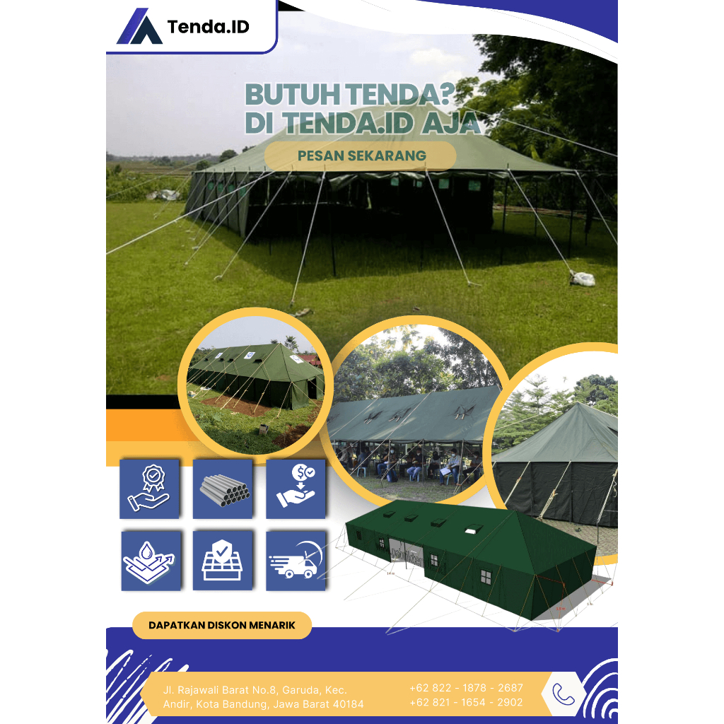 Jual Tenda Peleton - Tenda Pleton Komando Barak TNI Militer Ukuran 6m X ...