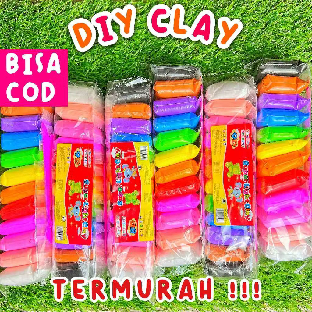Jual [ZIPLOCK] Clay Mainan Anak SNI isi 12 Pcs Clay 12 Warna Slime Clay ...