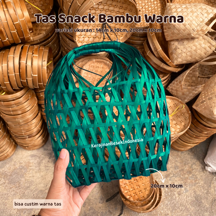 Jual TAS ANYAM BAMBU SNACK ANEKA WARNA Goodie bag bingkisan tote bag ...