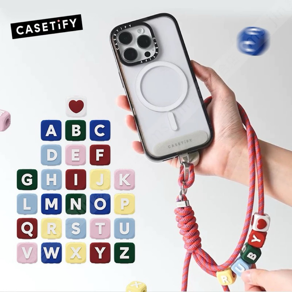 Jual New Casetify Charm Cube Alphabet Huruf Nama Chain Tali Cute Imut ...