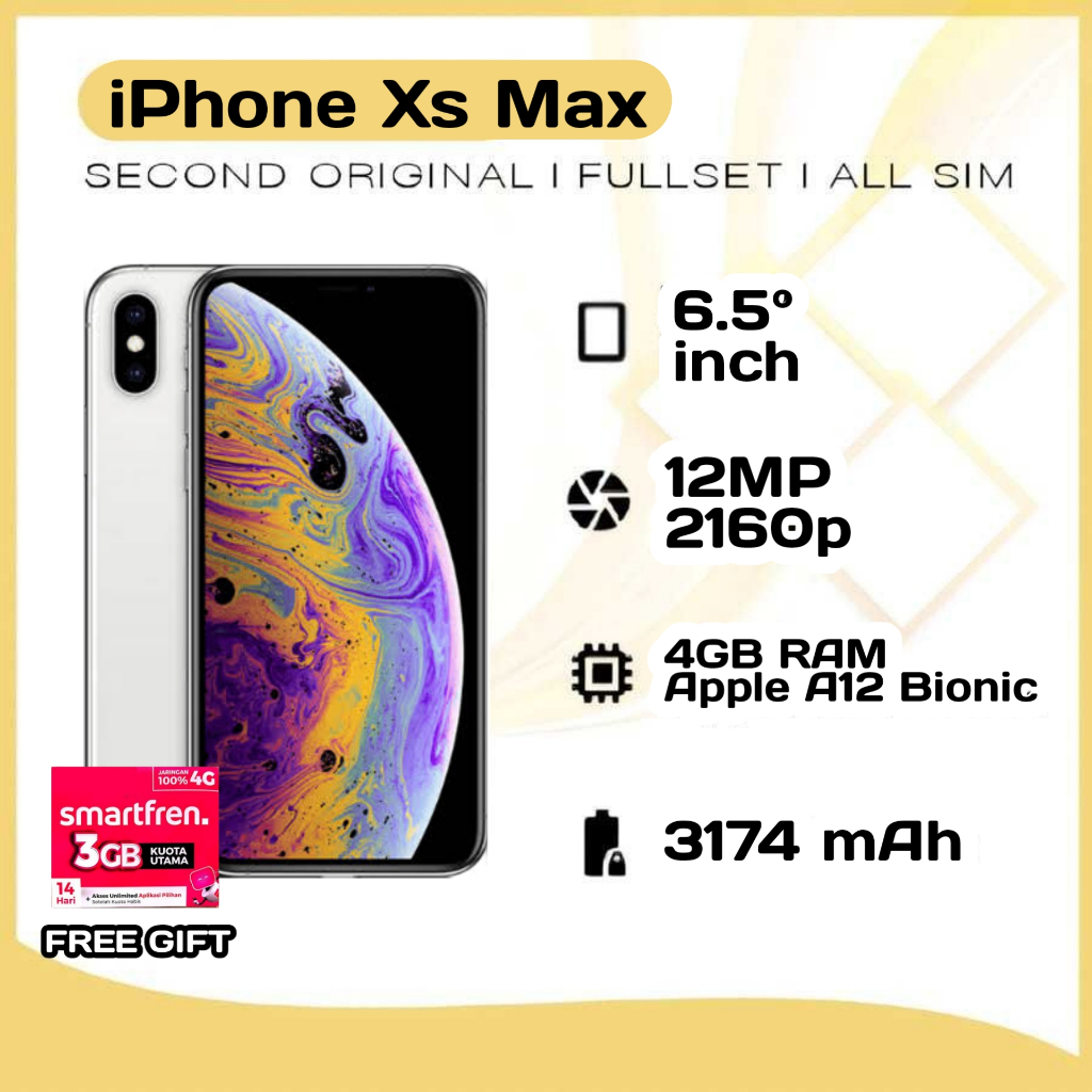 Jual IPHONE XS MAX 64GB 256GB SECOND ORIGINAL | Shopee Indonesia
