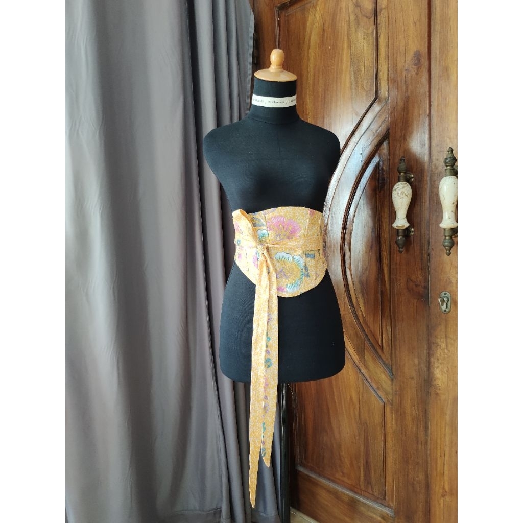 Jual obi belt mini corset batik dengan 6 tulang warna kuning | Shopee ...