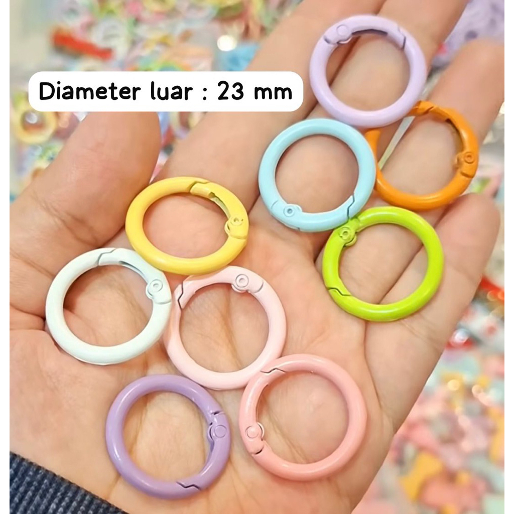Jual RING GANCI BULAT 23mm mix warna / gantungan kunci 2,3 cm | Shopee ...