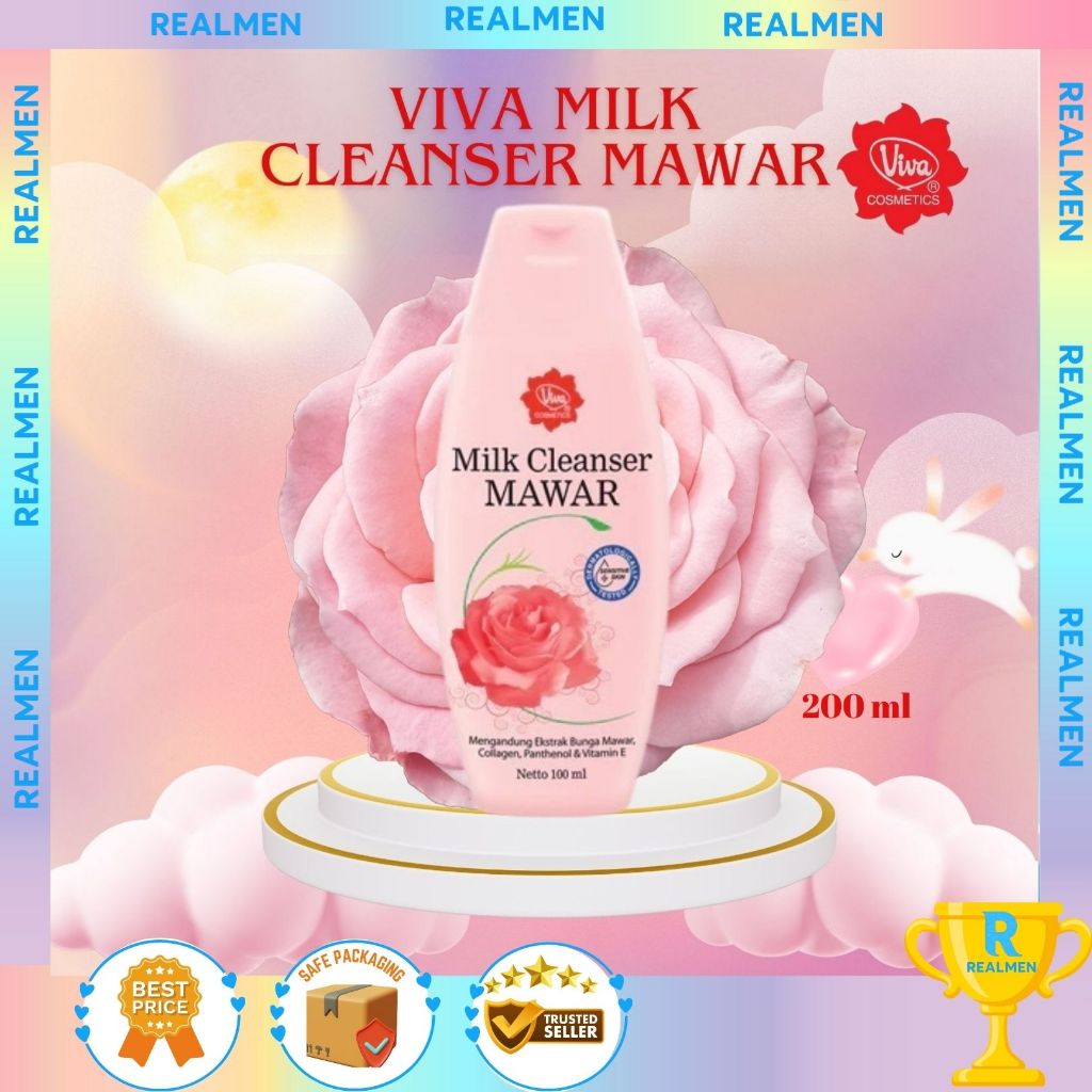 Jual Viva Milk Cleanser Mawar with VIT E, Collagen & Panthenol 200ml ...
