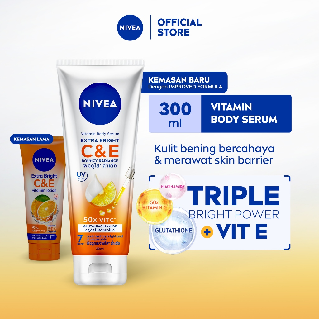 Jual NIVEA Body Lotion Extra Bright C&E Vitamin Lotion 300ml - Handbody SPF serum UV Filter ...