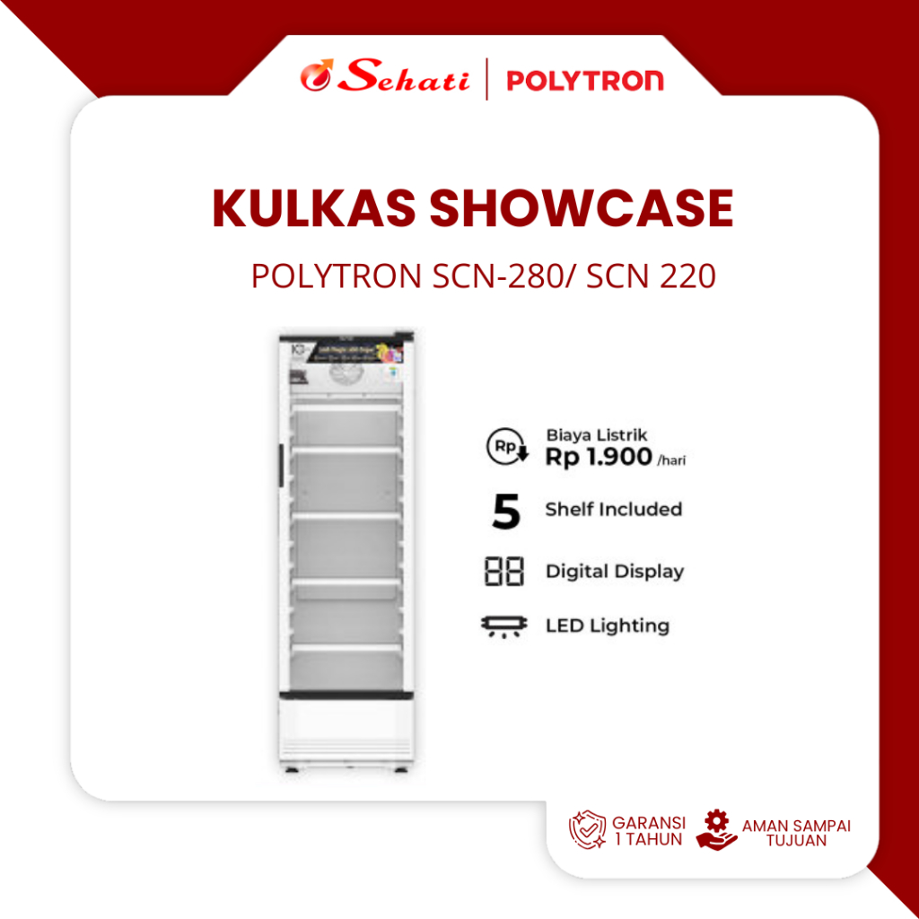 Jual POLYTRON SCN-280/ SCN 220 Showcase Polytron 280 Liter 190 Watt ...