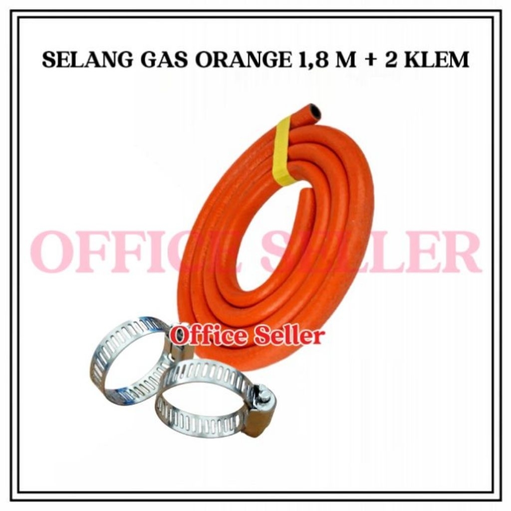 Jual SELANG KOMPOR GAS ORANGE 1,8 M + 2 KLEM TERMURAH!!! | Shopee Indonesia