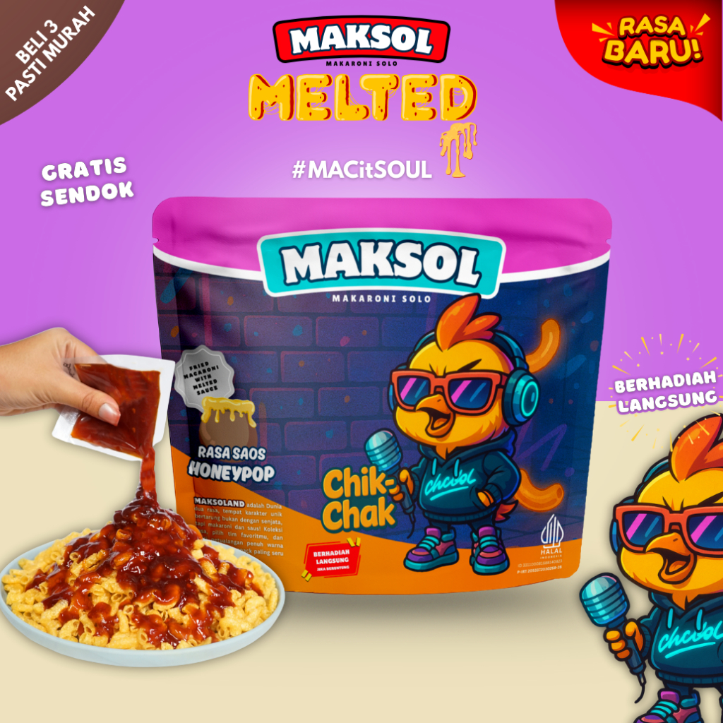 Jual Maksol Melted Rasa Saus Honeypop Chik-Chak MACARONI SAUS PEDAS ...
