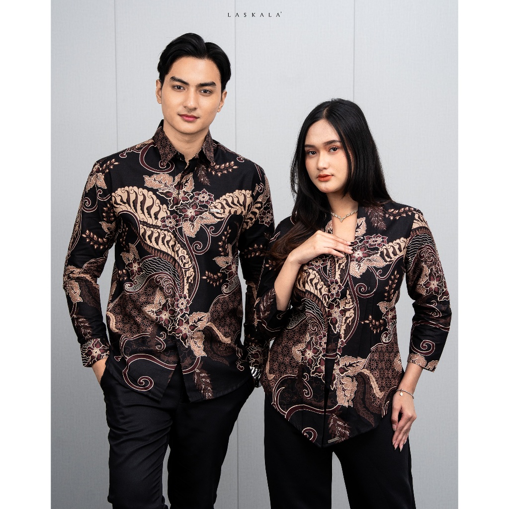 Jual Laskala Batik Premium Carvi Couple Set Batik Pria dan Kebaya Kutu ...
