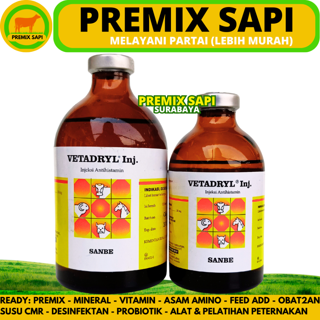Jual VETADRYL INJEKSI 50ml & VETADRYL 100ml - Obat Antihistamin Hewan ...