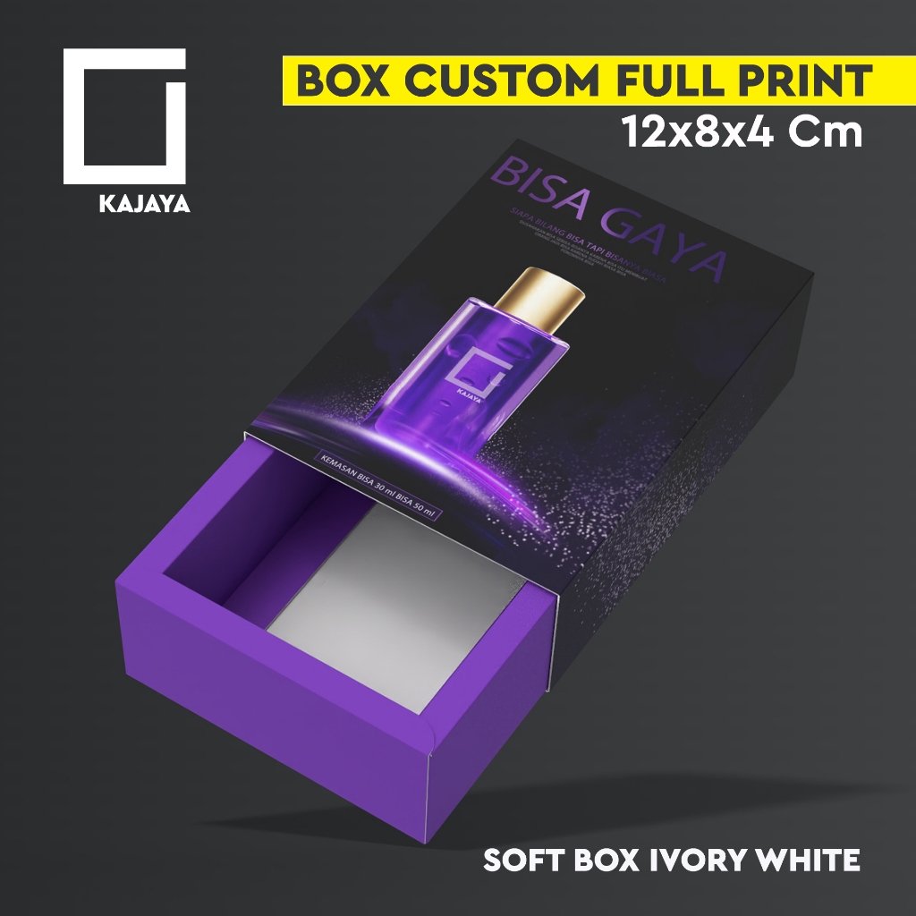 Jual Box Custom Full Print 12x8x4 cm Botol Parfum Lelabu Lacos 30 ml T ...