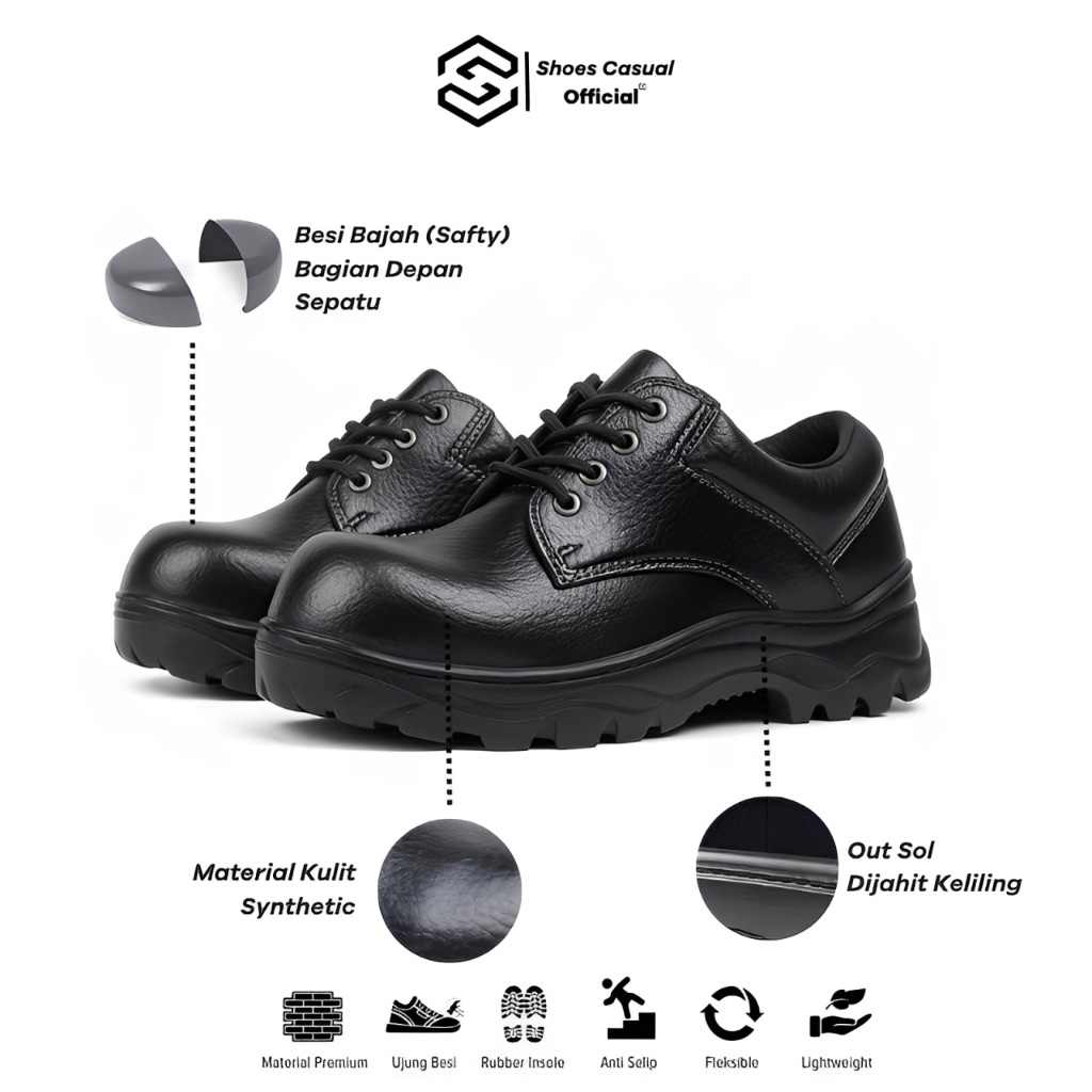 Jual Sepatu Safety Ujung Besi Sepatu Boots Pria Proyek Kerja Pria ...
