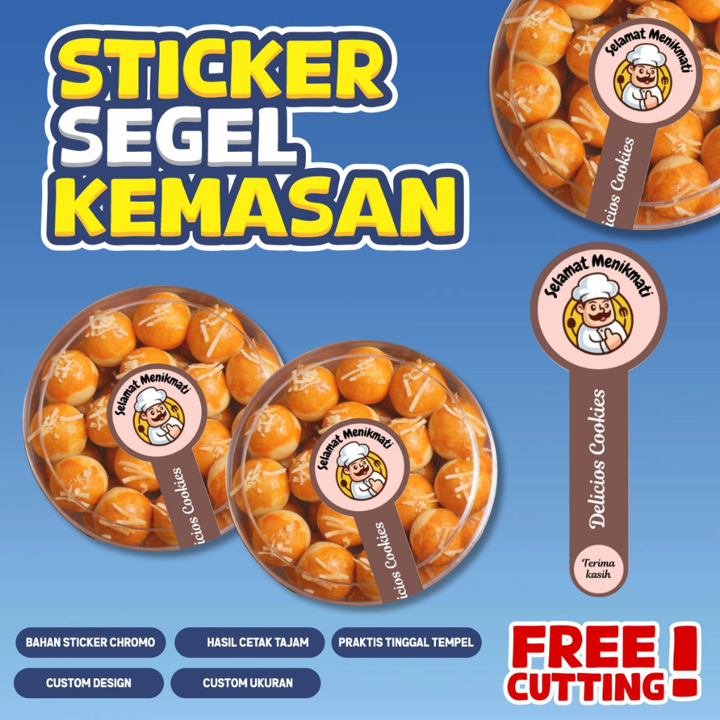Jual CETAK STICKER SEGEL KEMASAN / STICKER SEGEL / STICKER KEMASAN ...