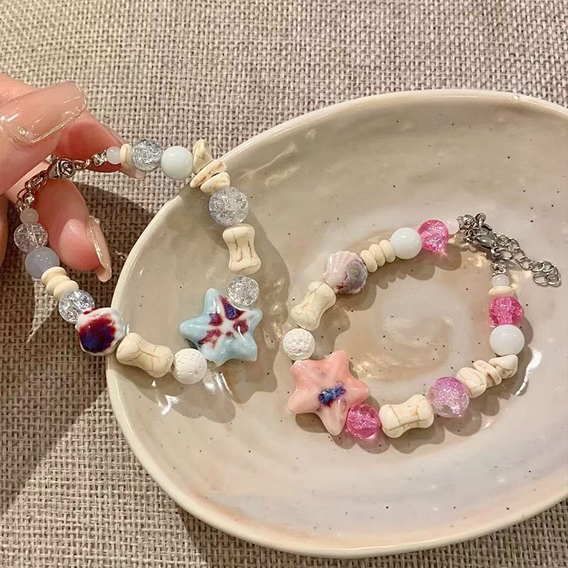 Jual Gelang Manik-manik Kaca Bintang Laut Porselen, Aksesori Bracelet ...