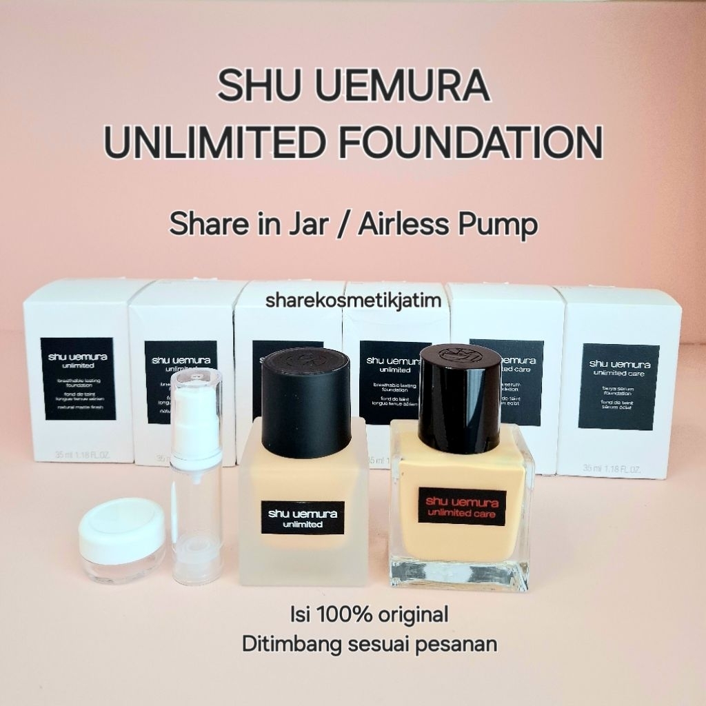 Jual (Share in Jar) Shu Uemura Unlimited Breathable Lasting Foundation ...