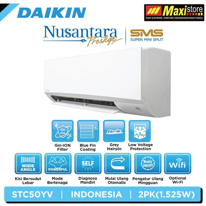 Jual DAIKIN AC Super Mini Split Standard 2 PK Nusantara Prestige Series STC50YV / FTC50YV14 ...
