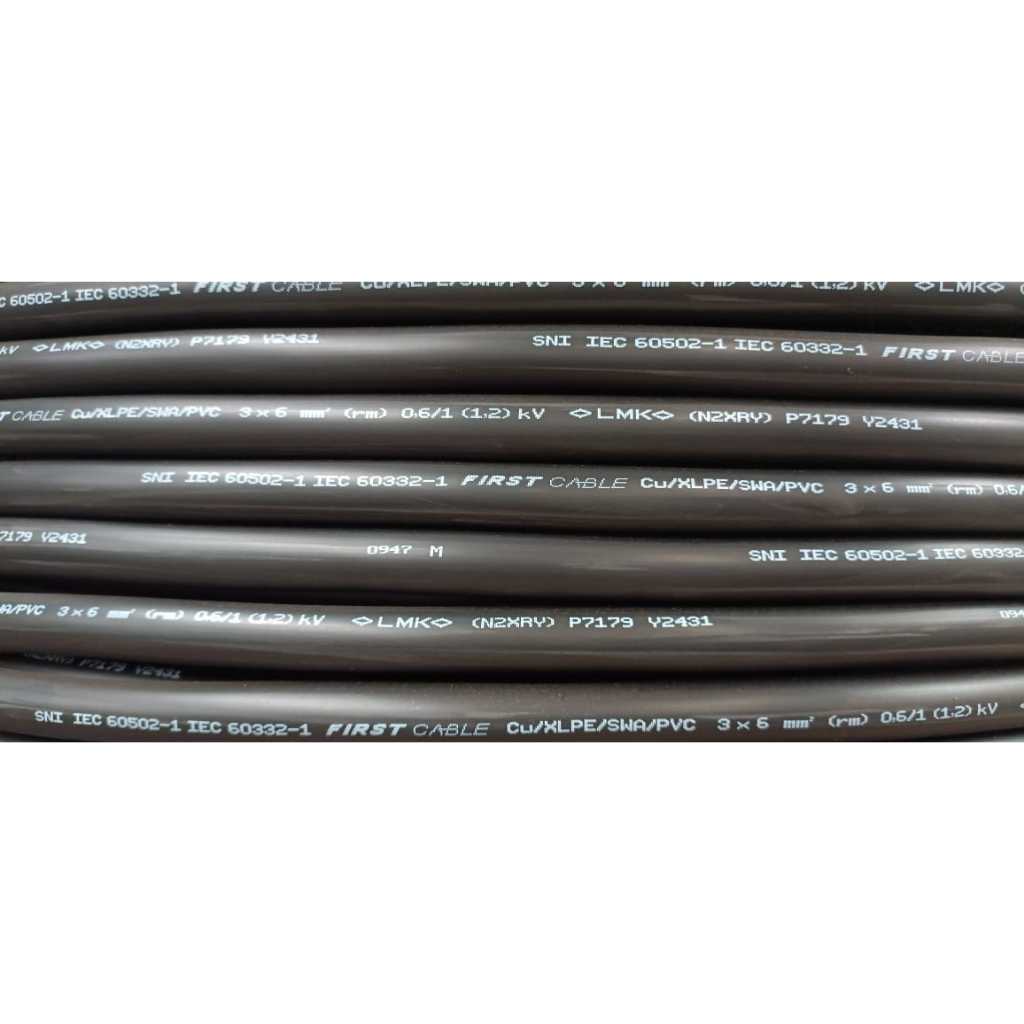 Jual KABEL N2XRY (Cu/XLPE/PVC/SWA/PVC) 3 x 6 mm / 3x6mm 0,6/1kV Black ...
