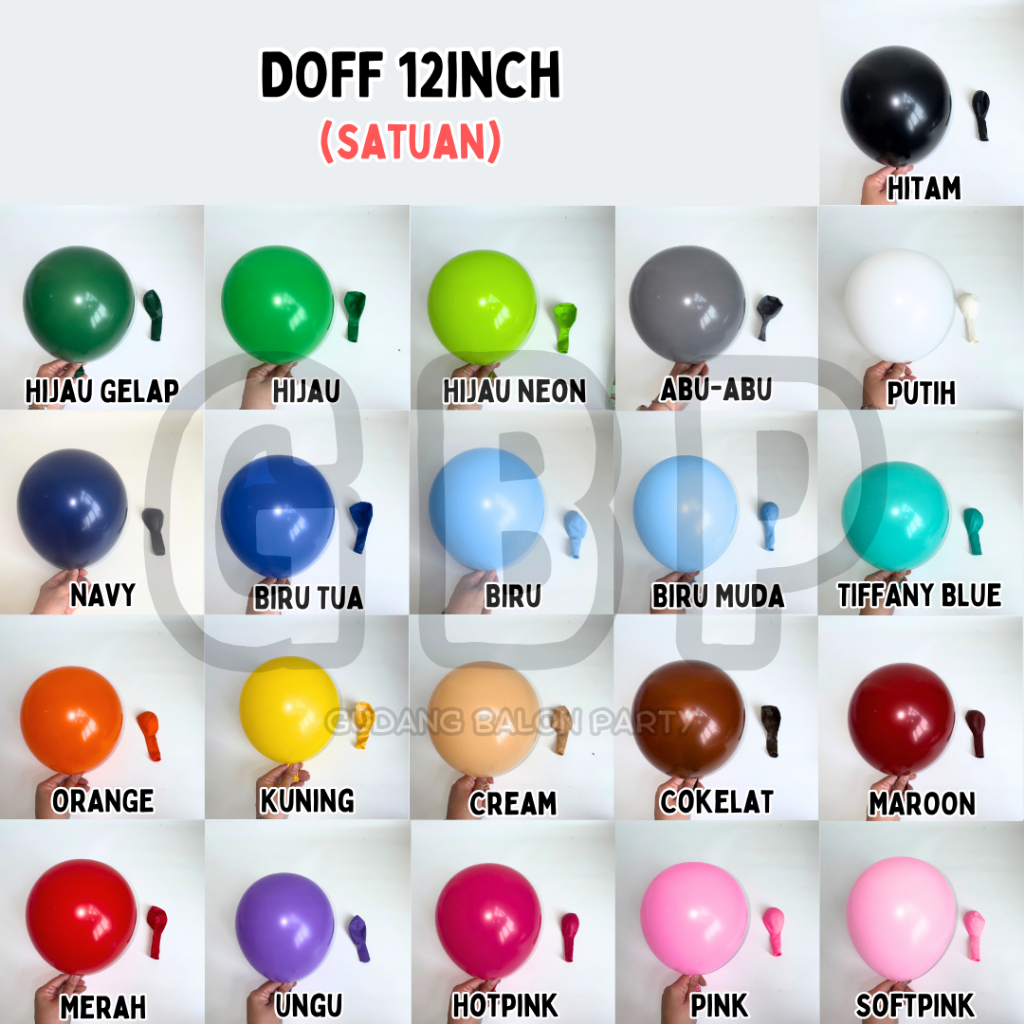 Jual (SATUAN) Balon DOFF Latex - 12 inch | Shopee Indonesia