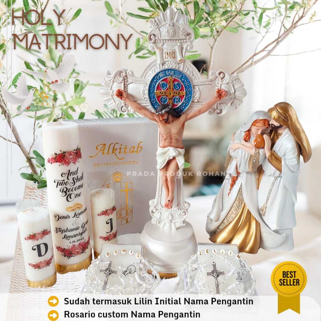 Jual SET HANTARAN PAKET PERNIKAHAN KATOLIK/LILIN INISIAL NAMA PENGANTIN ...