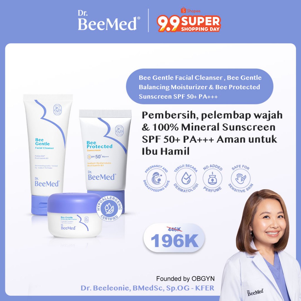 Jual Dr.BeeMed Bee Gentle 3pcs Set Facial Cleanser 60ml + Bee Gentle ...