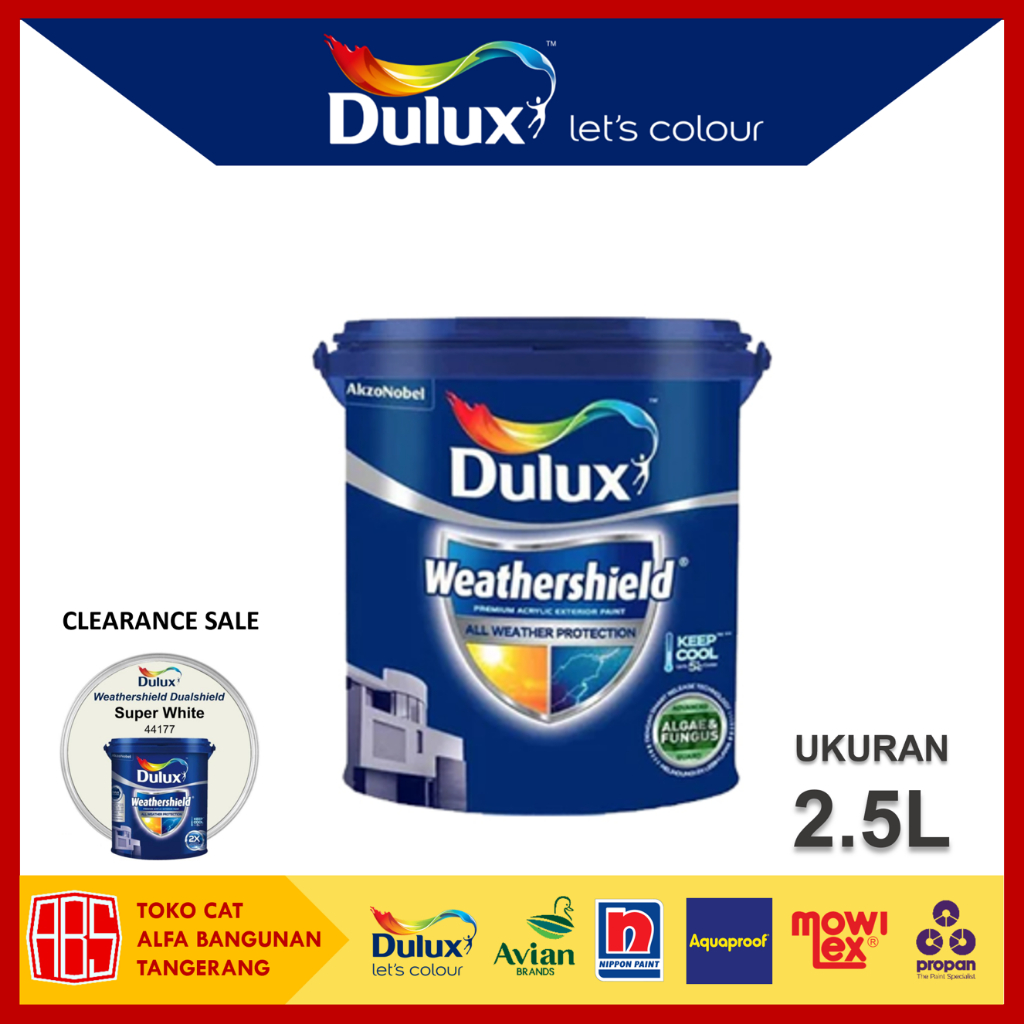 Jual [SALE] Dulux Exterior Weathershield Super White 44177 Galon 2.5L ...