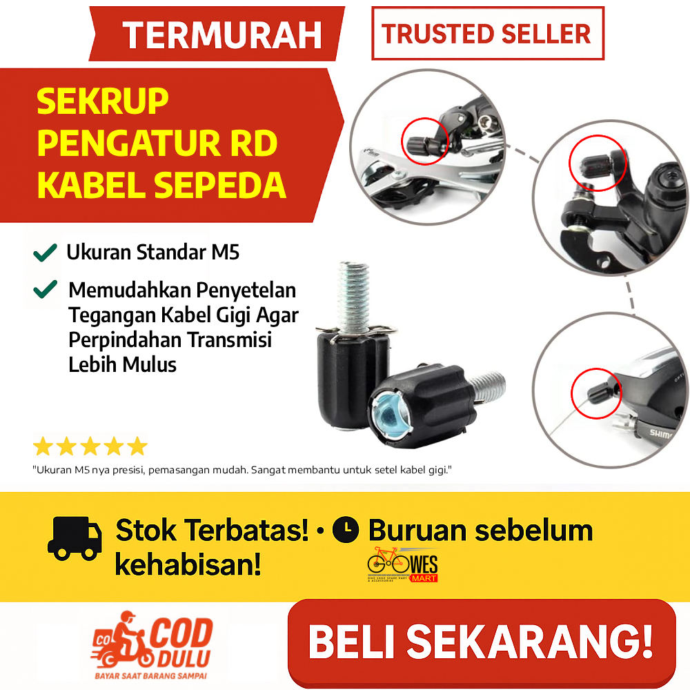 Jual Baut Barrel Adjuster Sepeda M5 – Sekrup Pengatur Kabel Gigi ...