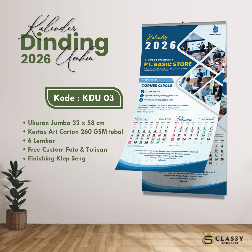 Jual KALENDER DINDING FREE FOTO - KALENDER DINDING SATUAN 2026 ...