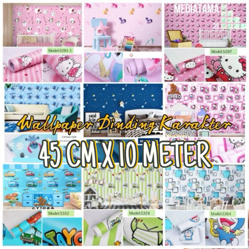 Jual Wallpaper Dinding Karakter Kuda Poni Unicorn Kuromi Doraemon Hello Kitty Keropi Tayo ...