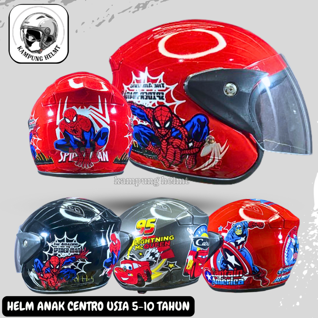 Jual HELM ANAK KARAKTER LUCU RETRO JUNIOR Full FACE 5-11 TAHUN | Shopee ...