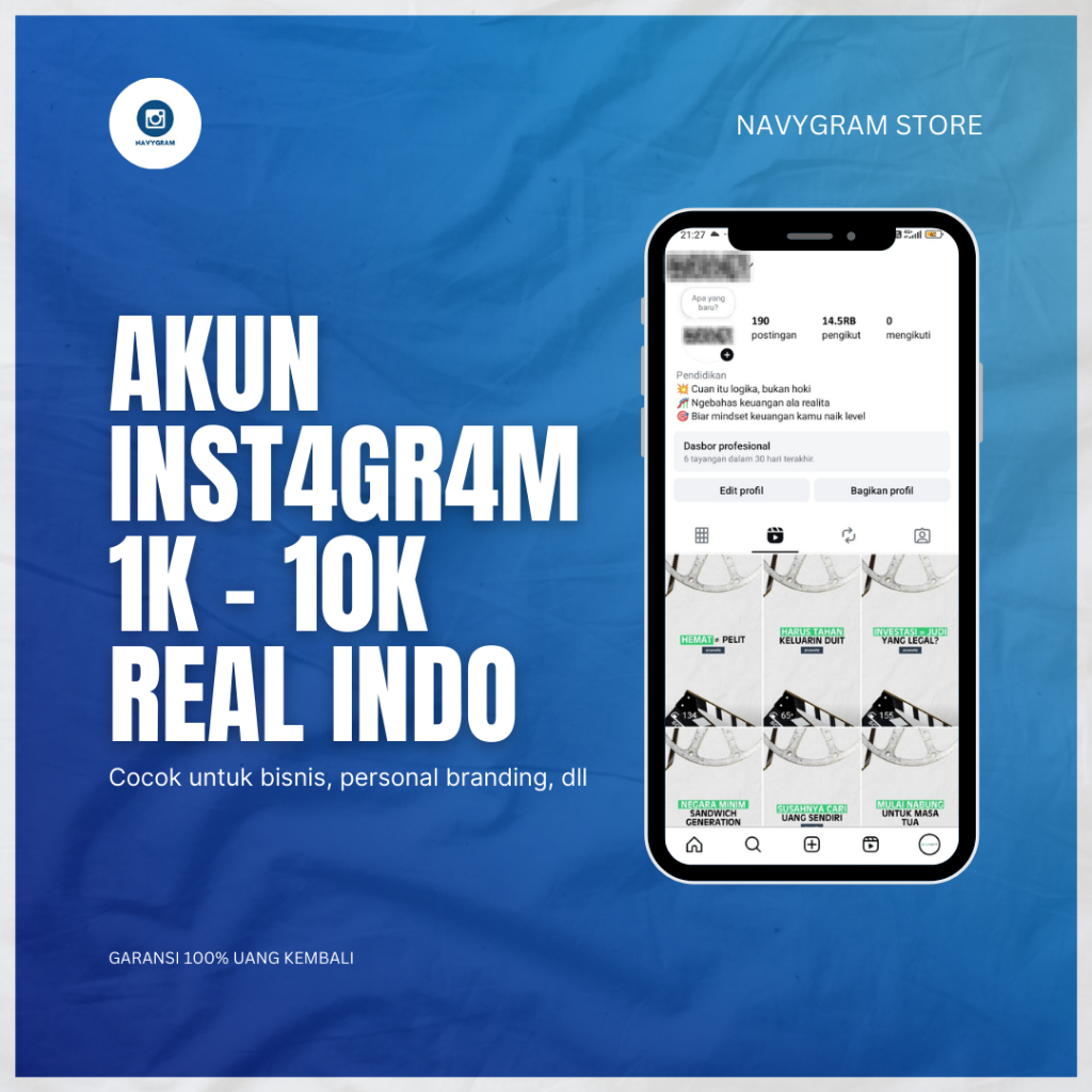 Jual AKUN INST4GR4M 1K - 10K REAL INDO BERGARANSI | Shopee Indonesia