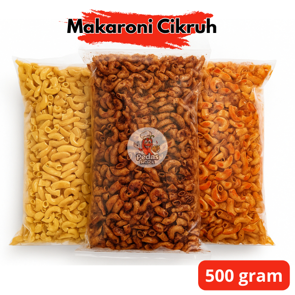 Jual Makaroni Cikruh Pedas 500gram Viral Kemasan Besar - Camilan Renyah ...
