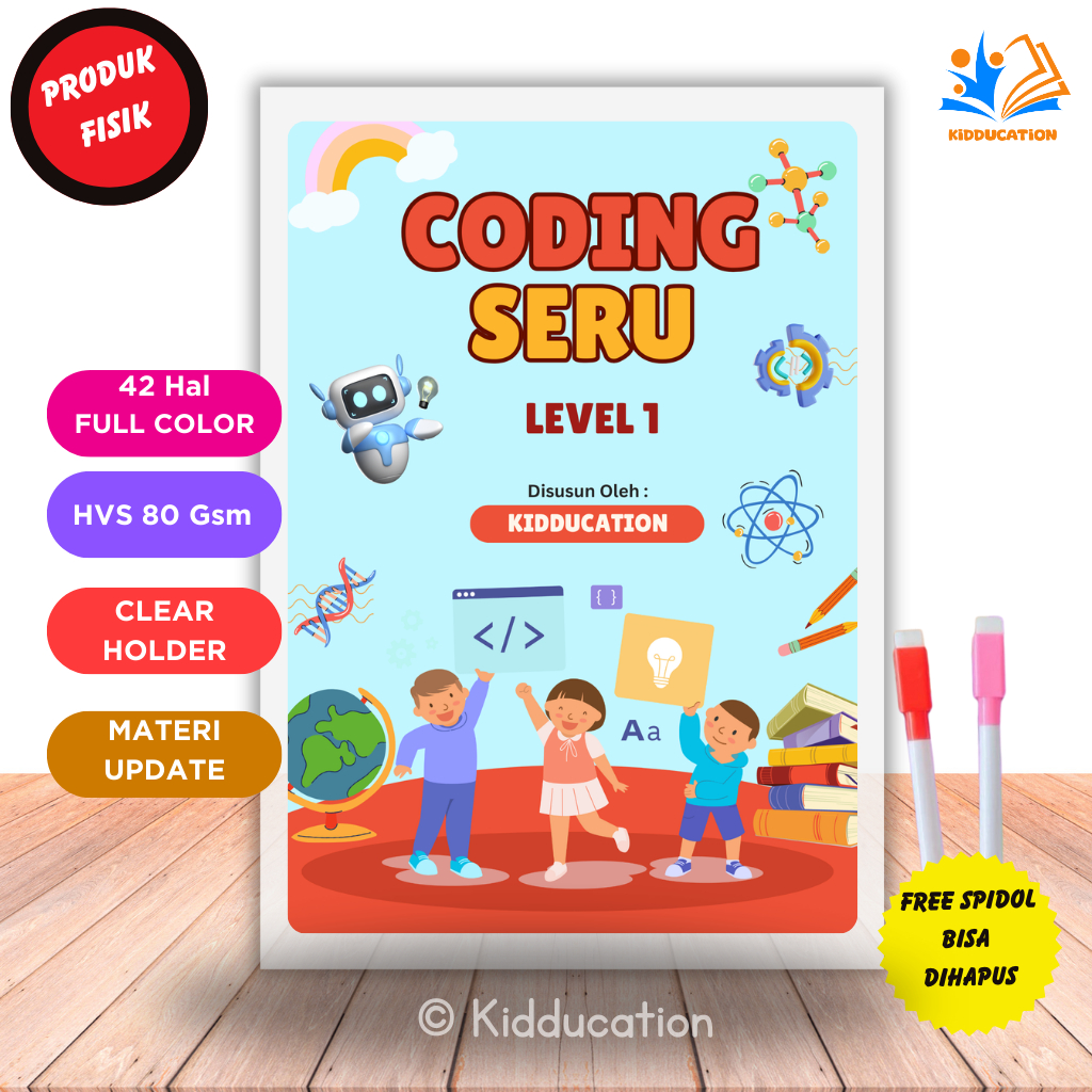 Jual Buku Coding Anak SD Kls 1-3 | Level 1 Worksheet Belajar Algoritma ...