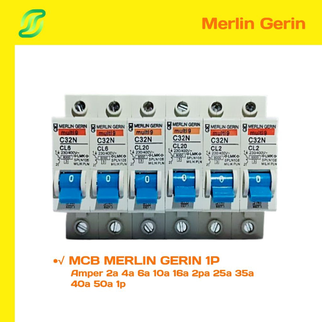 Jual MCB PLN Merlin Gerin 1p 2a 4a 6a 10a 16a 20a 25a 35a 50a | Shopee ...