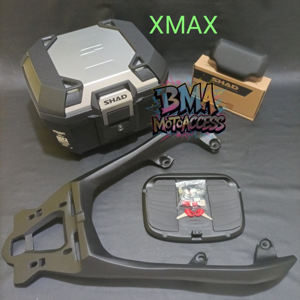 Jual BOX SHAD TERRA TR41 & BREKET BOX+BACKREST - XMAX / PAKETAN BOX ...