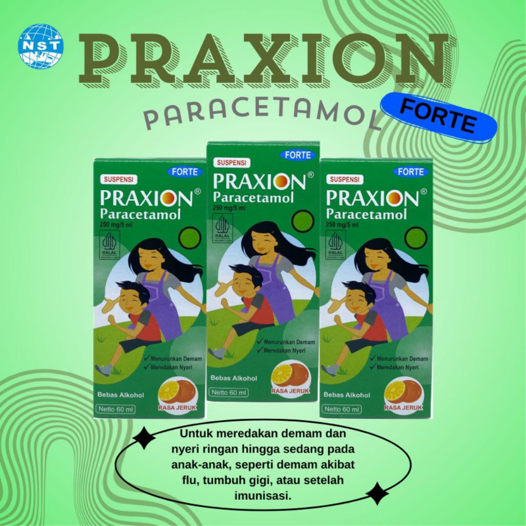 Jual Praxion Forte 60 ml rasa jeruk untuk menurunkan demam anak 1 fls ...