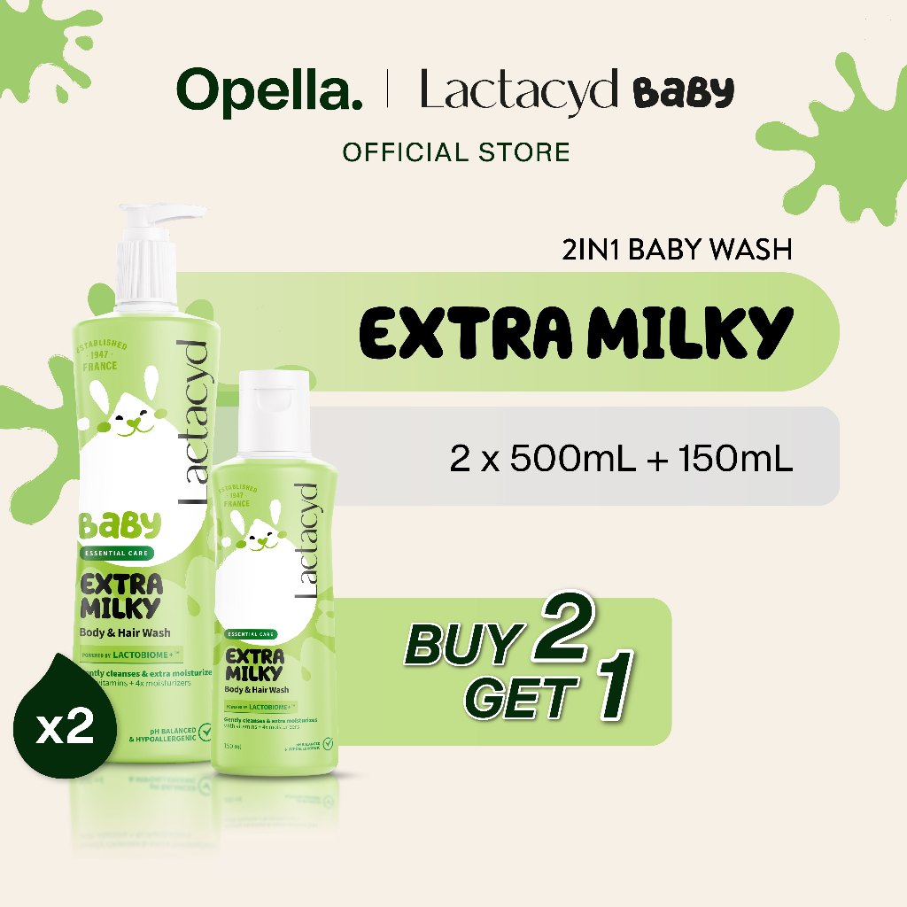 Jual [Buy 2 Get 1] Lactacyd Baby Extra Milky 2in1 Body Wash and Hair Shampoo 2x500mL – Sabun dan ...