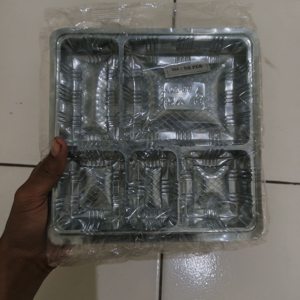 Jual Mika 5 Sekat Isi 50 | Mika Nasi Kotak Catering Tebal | Mika Sosis ...
