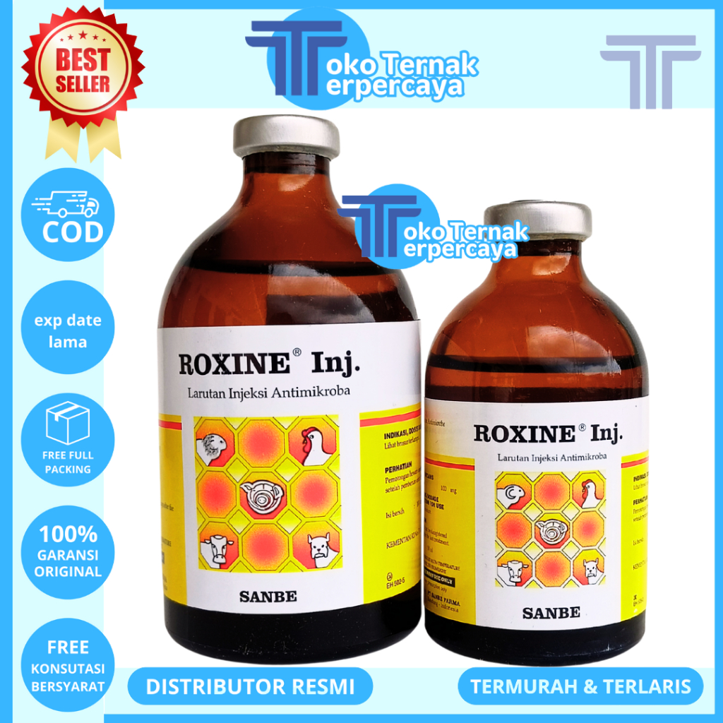 Jual ROXINE 100ML ROXINE 50ML - Obat Hewan Infeksi Pernafasan Ngorok ...