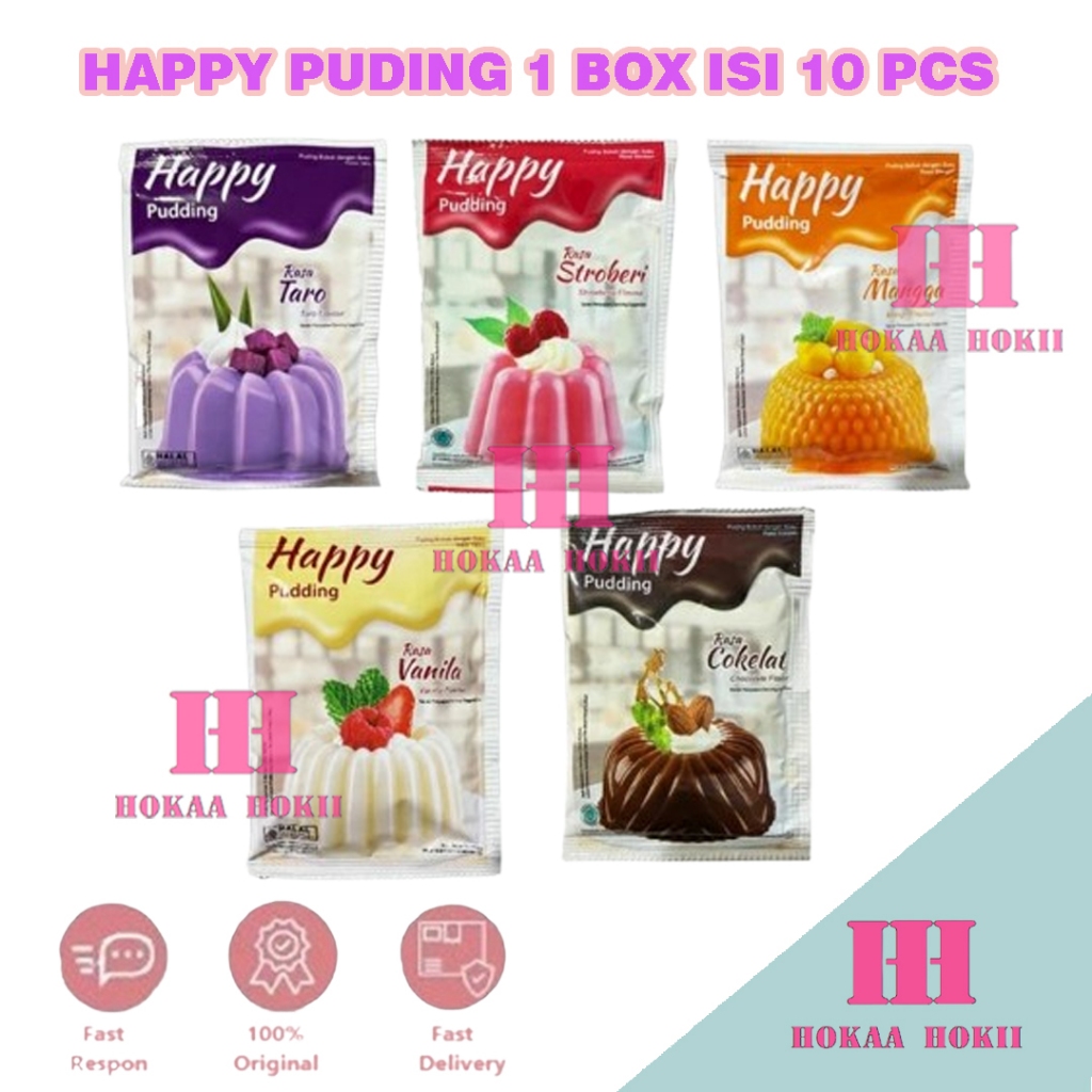 Jual Happy Pudding Instant Paket 1 Box isi 10 Pcs x 60g | Shopee Indonesia
