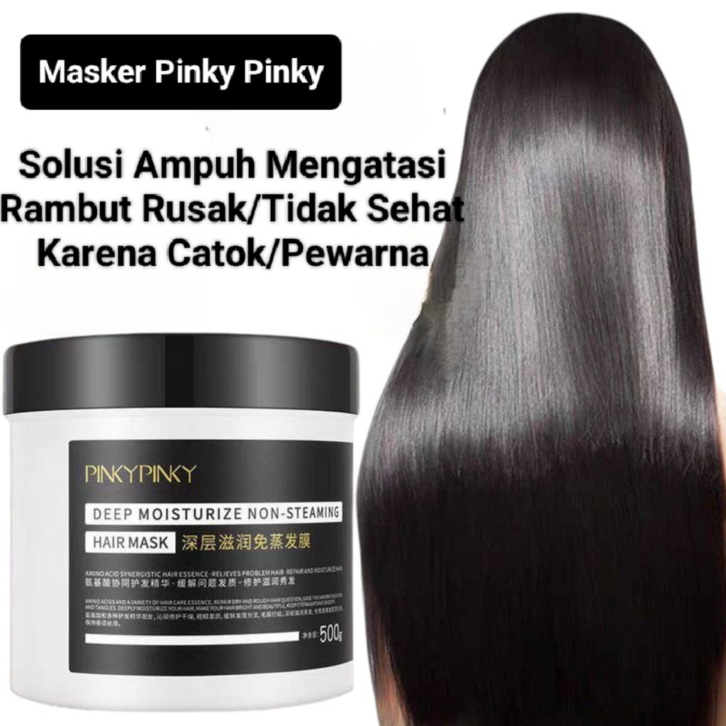 Jual MASKER PINKY PINKY TREATMENT UNTUK RAMBUT KERING/RUSAK(HAIR MASK ...