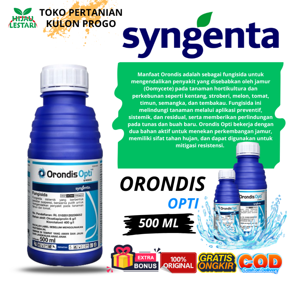 Jual Fungisida Sistemik ORONDIS OPTI 6/400 SC Isi 500 ml-SYNGENTA HIJAU ...
