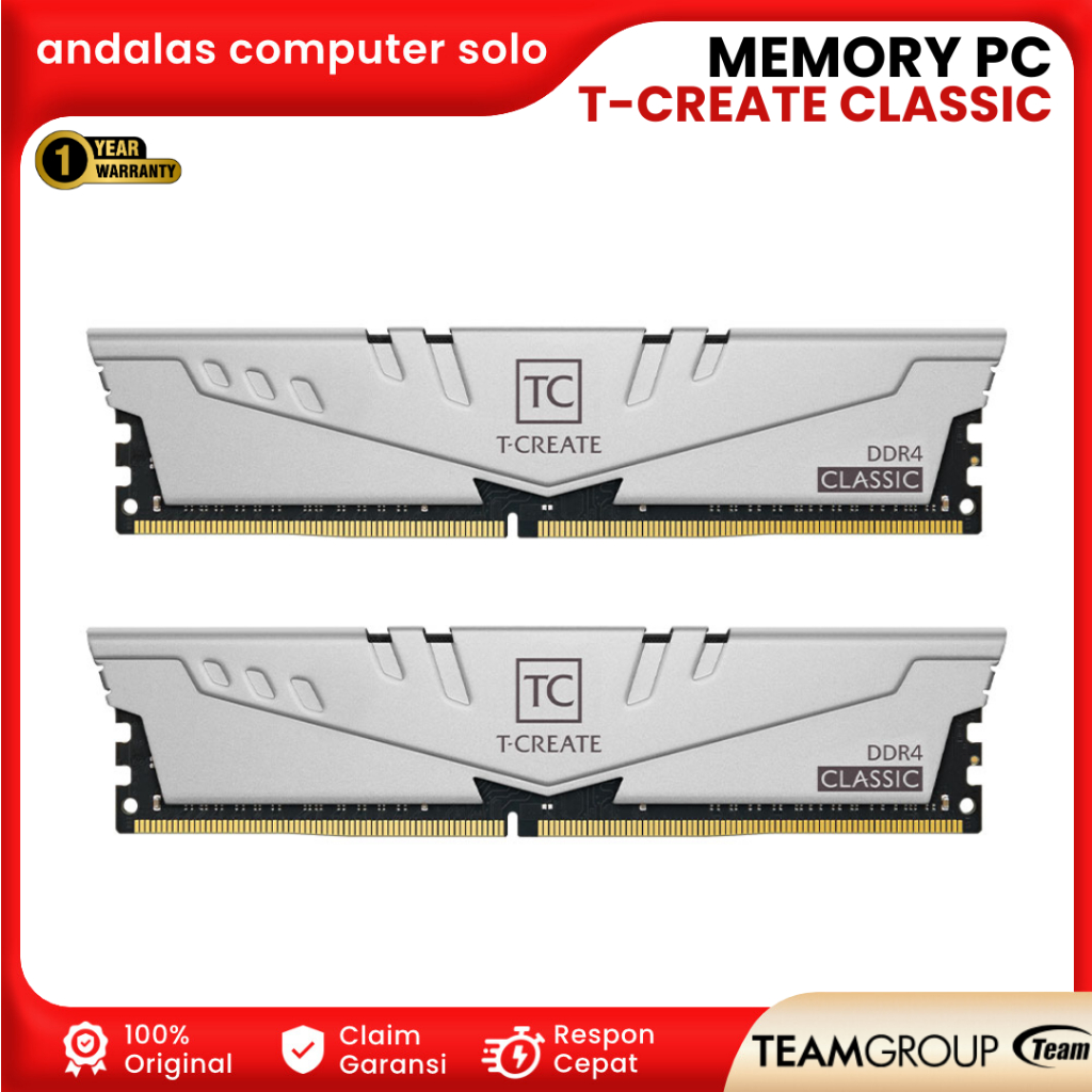 Jual MEMORY PC LONGDIMM KIT TEAMGROUP T-CREATE CLASSIC MEMORY KIT DDR4 ...