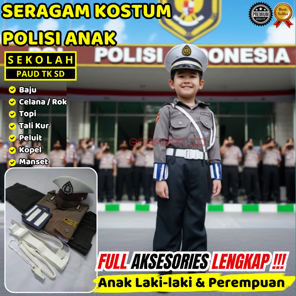 Jual Baju Seragam Polisi Anak Atribut Fashion Show Karnaval Polwan ...