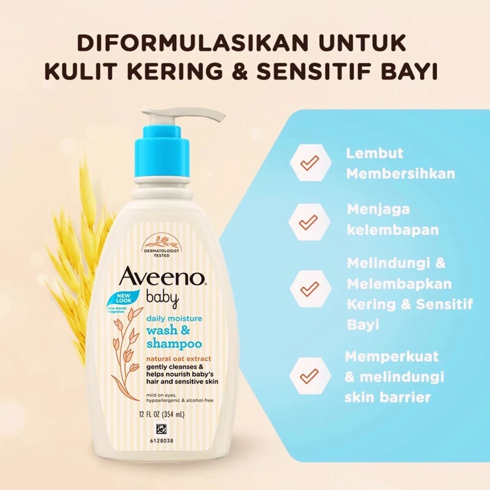 Jual Aveeno Baby Daily Moisture Wash & Shampoo | Sabun & Shampoo Bayi ...