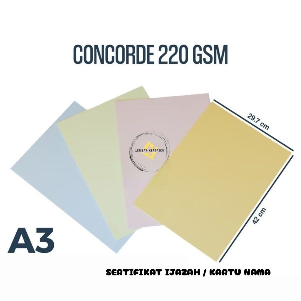 Jual Kertas Concorde A3 220 gr isi 100 lembar / Concorde A3 220 gram ...