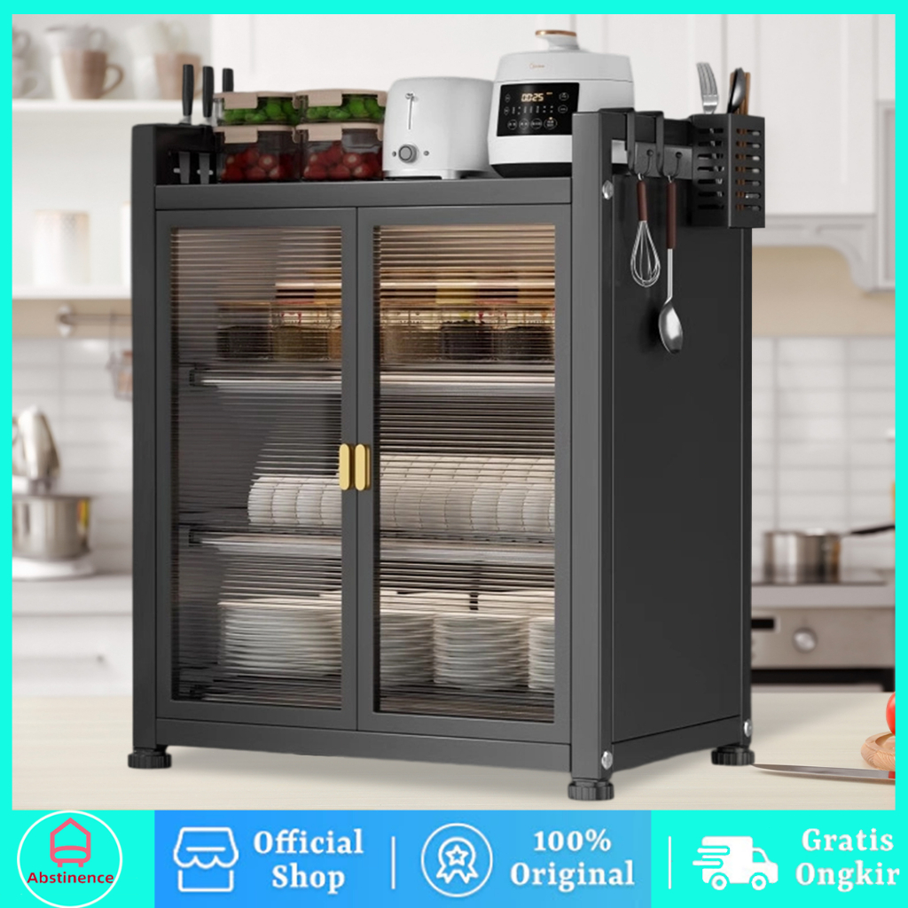 Jual Rak Piring Kabinet Penyimpanan Dapur 3-Tier Lemari Dapur Lemari ...