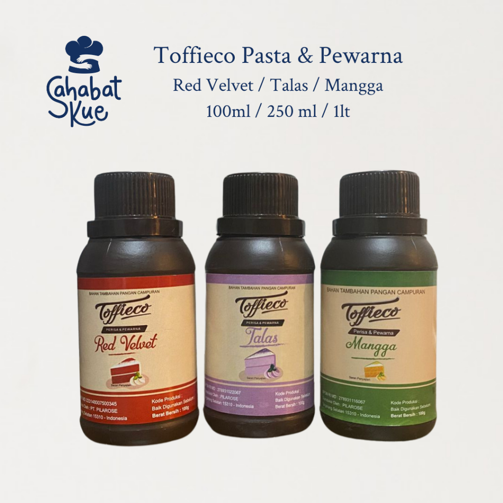 Jual Toffieco Pasta Red Velvet / Talas / Mangga (100ml/250ml/1lt ...