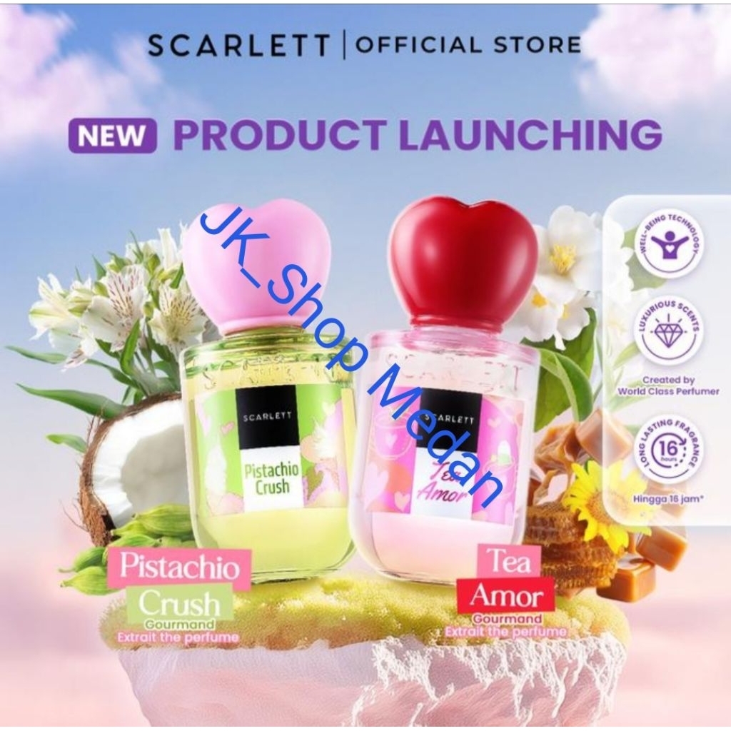Jual Scarlett extrait de parfum tea amor/pistachio crush 30ml | Shopee ...